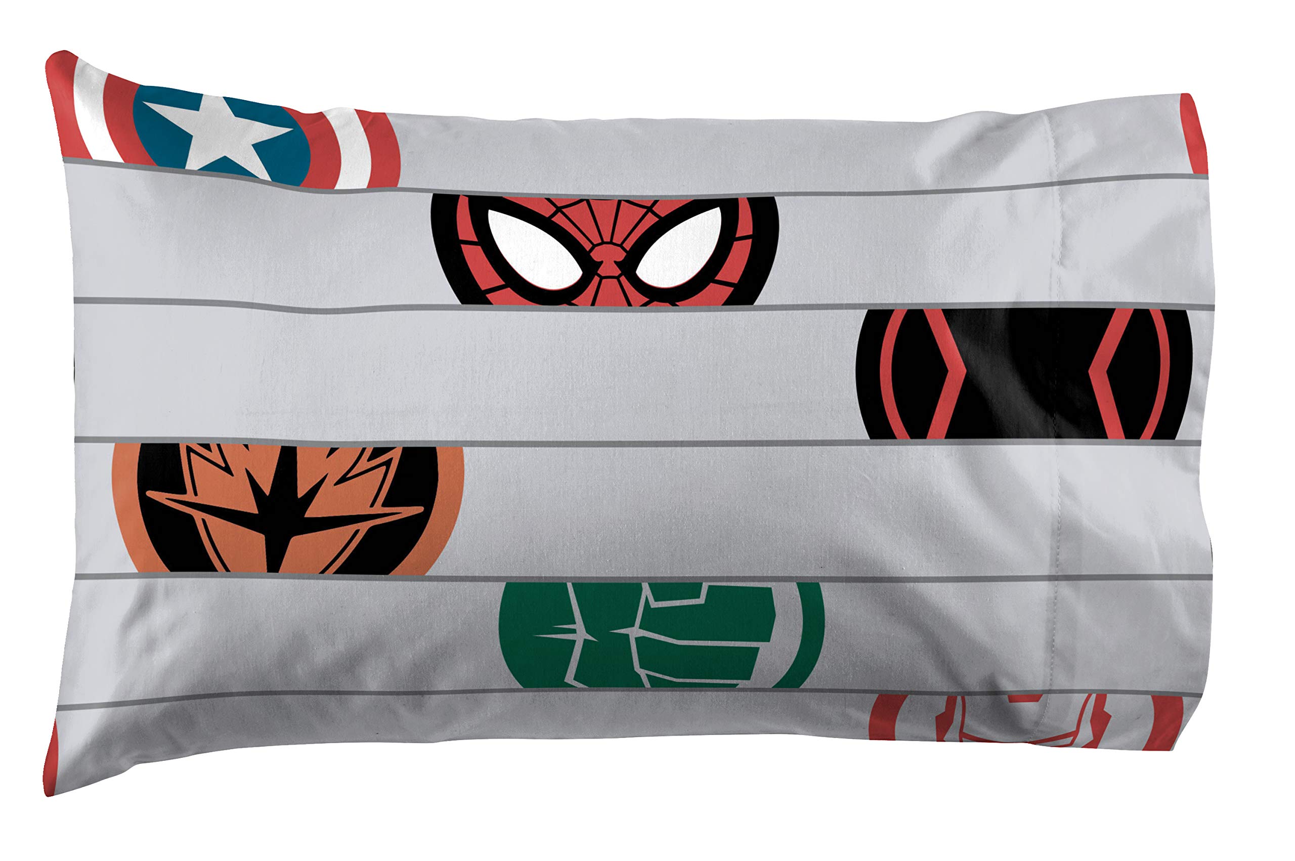 Jay Franco Marvel Avengers Emblems Queen Sheet Set - 4 Piece Set Super Soft and Cozy Kid’s Bedding - Fade Resistant Microfiber Sheets (Official Marvel Product)