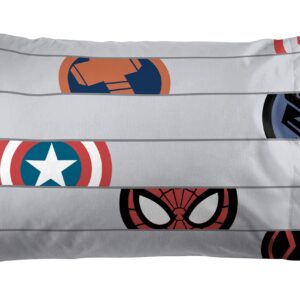 Jay Franco Marvel Avengers Emblems Queen Sheet Set - 4 Piece Set Super Soft and Cozy Kid’s Bedding - Fade Resistant Microfiber Sheets (Official Marvel Product)