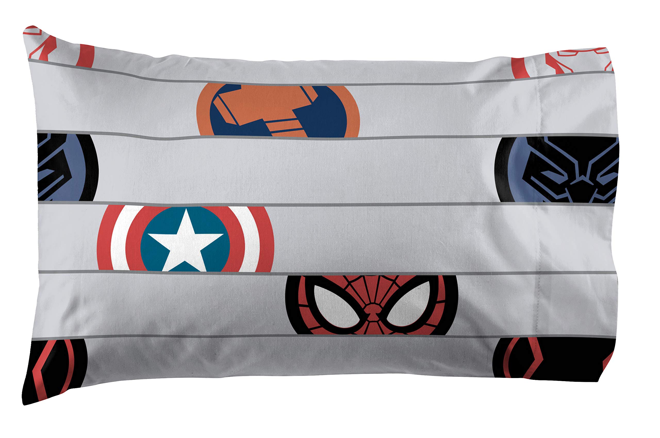 Jay Franco Marvel Avengers Emblems Queen Sheet Set - 4 Piece Set Super Soft and Cozy Kid’s Bedding - Fade Resistant Microfiber Sheets (Official Marvel Product)