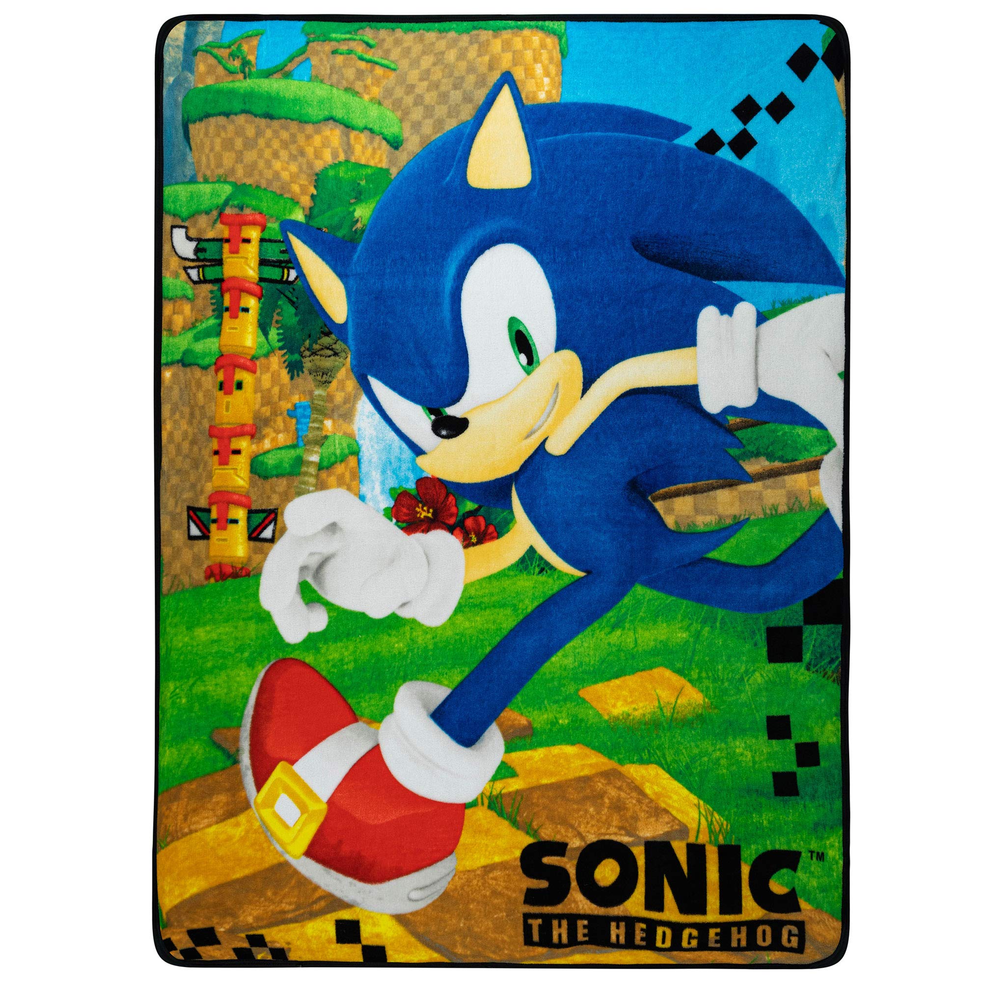 Franco Kids Bedding Super Soft Micro Raschel Throw, 46 in x 60 in, Sonic The Hedgehog, Anime