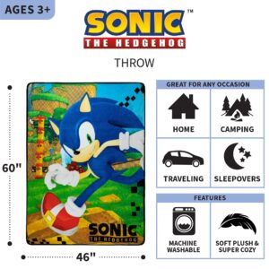 Franco Kids Bedding Super Soft Micro Raschel Throw, 46 in x 60 in, Sonic The Hedgehog, Anime