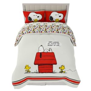 franco peanuts & snoopy classic pals super soft comforter and sheet set, 5 piece queen size, (official licensed product) collectibles