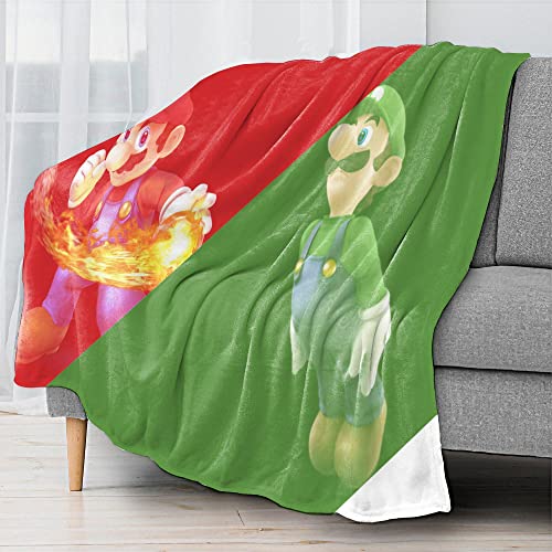 NICHIYOBI Redcap Beard Plumber Bros Game Flannel Blanket Kobayashi Tohru Kanna Lightweight Cozy Throw Blanket Warm Bed Blanket fit Sofa and Couch (05,Medium 60x50in)