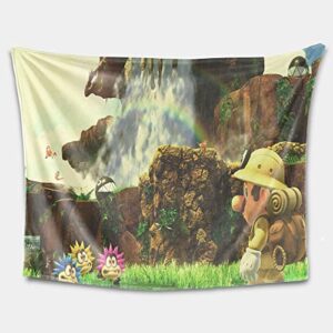 nichiyobi redcap beard plumber bros game flannel blanket kobayashi tohru kanna lightweight cozy throw blanket warm bed blanket fit sofa and couch (02,medium 60x50in)