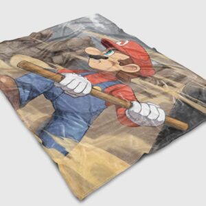 NICHIYOBI Redcap Beard Plumber Bros Game Flannel Blanket Kobayashi Tohru Kanna Lightweight Cozy Throw Blanket Warm Bed Blanket fit Sofa and Couch (03,Medium 60x50in)