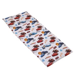 disney cars radiator springs white, blue, and red lightning mcqueen and tow-mater preschool nap pad sheet