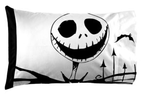 jay franco nightmare before christmas together 1 pack pillowcase - double-sided kids super soft bedding (official product)