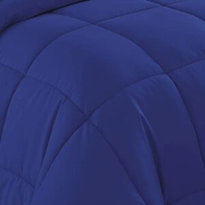 Sweet Home Collection 5 Piece Comforter Set Bag Solid Color All Season Soft Down Alternative Blanket & Luxurious Microfiber Bed Sheets, Royal Blue, Twin