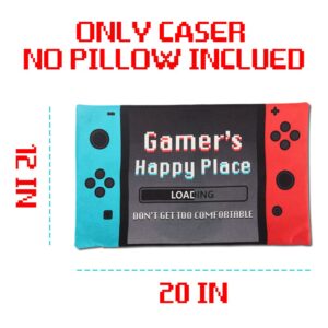 Gamer Dad Gifts, Gamer Gifts for Teen Boys, Gaming Room Decor, Gaming Gifts for Men Boyfriends, Gamer Socks + Throw Pillow Covers 20x12 Inch