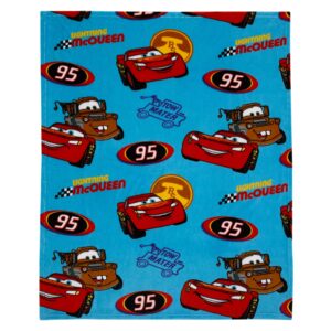 Disney Cars Radiator Springs Blue and Red Lightning McQueen and Tow-Mater Super Soft Toddler Blanket