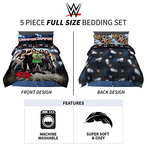 Franco Kids Bedding Comforter and Sheet Set, 5 Piece Full Size, WWE Armageddon