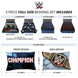 Franco Kids Bedding Comforter and Sheet Set, 5 Piece Full Size, WWE Armageddon