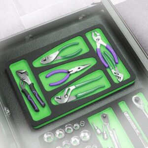 polar whale tool drawer organizer small pliers holder insert blue black durable foam tray 15 x 10 inches 5 pockets holds 3 small pliers up to 8 inch long fits craftsman kobalt milwaukee and more