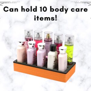 Polar Whale Lotion and Body Spray Stand Organizer Tray Orange Black Durable Foam Washable Waterproof Insert for Home Bathroom Bedroom Office 12 x 6 x 2 Inches 10 Slots