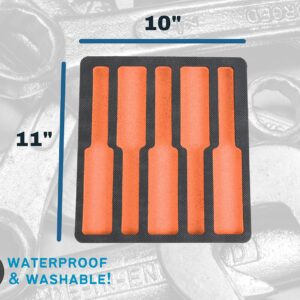 Polar Whale Tool Drawer Organizer Screwdriver Holder Insert Orange Black Durable Foam Tray Holds 5 Drivers Up To 10 Inches Fits Craftsman Husky Kobalt Milwaukee Many Others