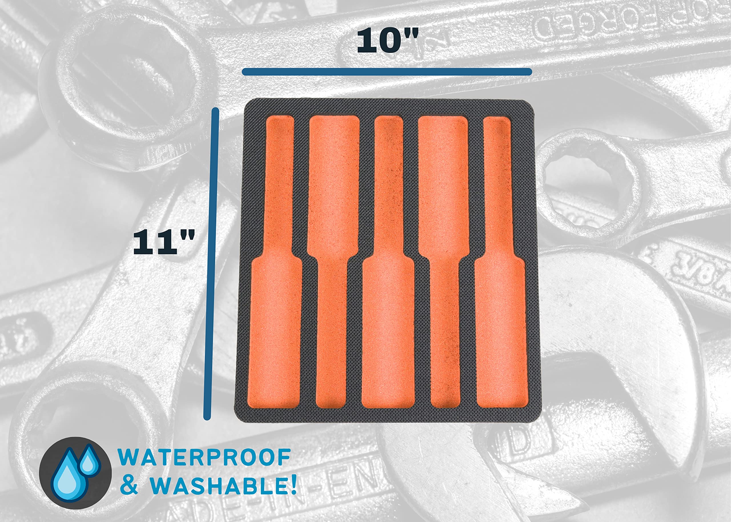 Polar Whale Tool Drawer Organizer Screwdriver Holder Insert Orange Black Durable Foam Tray Holds 5 Drivers Up To 10 Inches Fits Craftsman Husky Kobalt Milwaukee Many Others