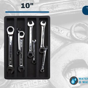 Polar Whale Tool Drawer Organizer 3-Piece Wrench Insert Set 4 Pockets Black Durable Foam Holds Many Tools 15 x 10 Inch Trays Fits Craftsman Husky Kobalt Milwaukee Many Others