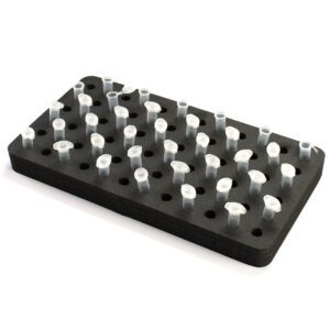 polar whale test tube rack durable black foam storage holder organizer stand transport holds 72 tubes fits up to 11mm diameter