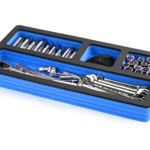 Polar Whale Tool Drawer Organizer Insert Blue and Black Durable Foam Strong Non-Slip Anti-Rattle Bin Holder Tray 20 x 10 Inches 4 Pockets Fits Craftsman Husky Kobalt Milwaukee and Many Others