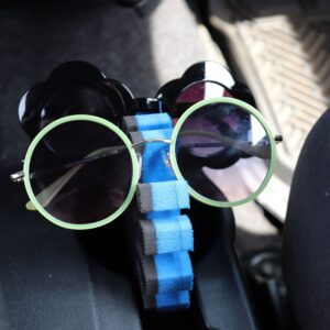 polar whale spiral car cup sunglasses holder insert universal expander extender keeps small items organized blue and black high density foam