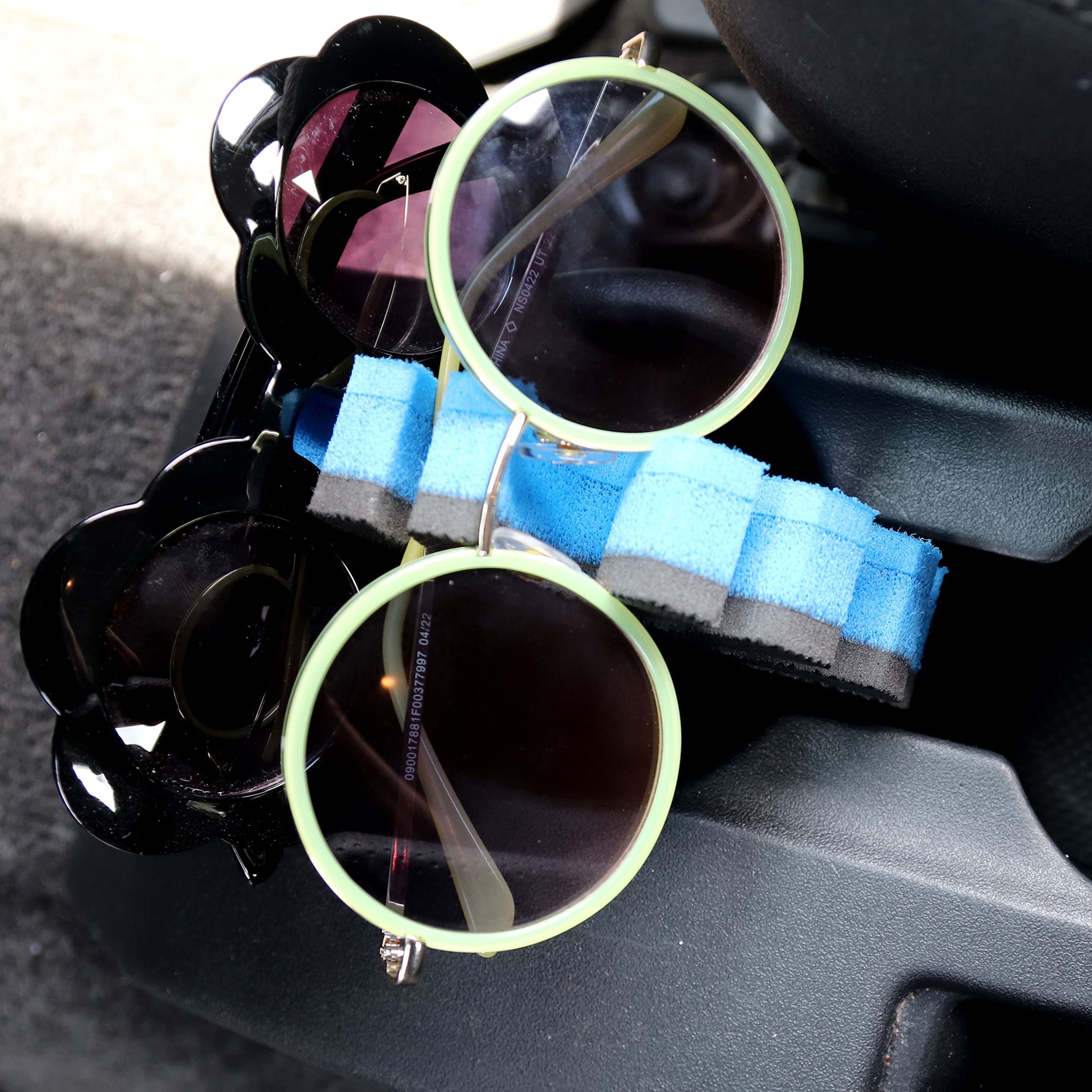 Polar Whale Spiral Car Cup Sunglasses Holder Insert Universal Expander Extender Keeps Small Items Organized Blue and Black High Density Foam