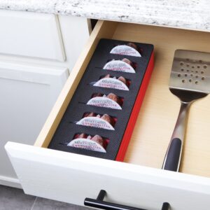 polar whale cocktail capsule drawer organizer tray red and black foam insert compatible with bartesian for kitchen home bar party waterproof washable 6 compartment 4.5 x 11.75 inches