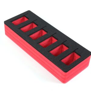 Polar Whale Cocktail Capsule Drawer Organizer Tray Red and Black Foam Insert Compatible with Bartesian for Kitchen Home Bar Party Waterproof Washable 6 Compartment 4.5 x 11.75 Inches