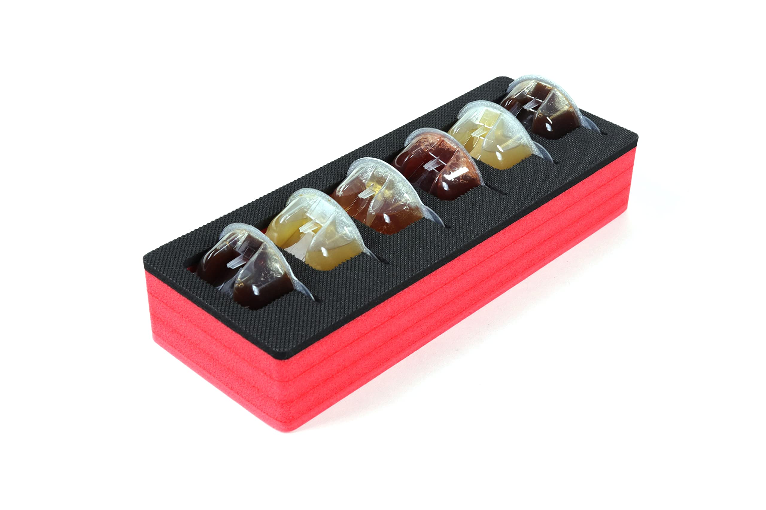 Polar Whale Cocktail Capsule Drawer Organizer Tray Red and Black Foam Insert Compatible with Bartesian for Kitchen Home Bar Party Waterproof Washable 6 Compartment 4.5 x 11.75 Inches