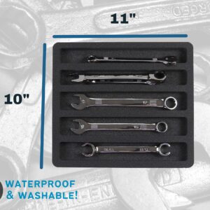 Polar Whale Tool Drawer Organizer Wrench Holder Insert Black Durable Foam Tray 5 Pockets Holds Wrenches Up to 10 Inches Long Fits Craftsman Husky Kobalt Milwaukee Many Others