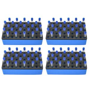 polar whale 4 test tube racks blue and black foam storage rack organizer stand transport holds 50 tubes each fits up to 12mm diameter tubes