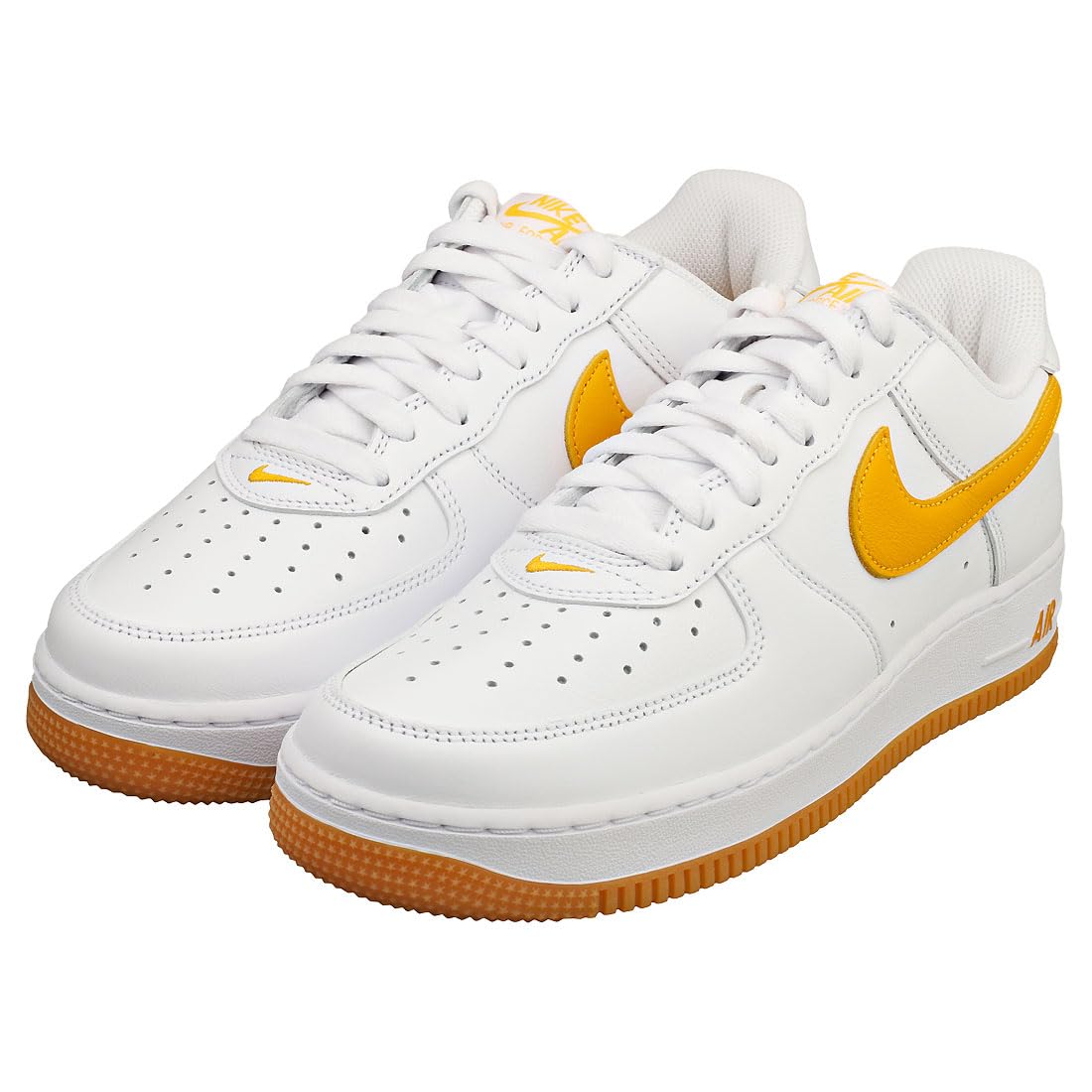 Nike Men's Air Force 1 Low Retro Shoe, White/University Gold, 10