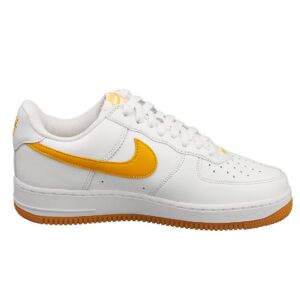 Nike Men's Air Force 1 Low Retro Shoe, White/University Gold, 10