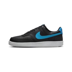 nike court vision lo nn mens trainers dh2987 sneakers shoes, black/laser blue-white, 9 m us