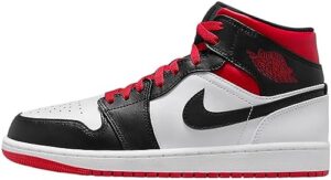 jordan mens air 1 mid gym red black toe - white/gym red-black - size 13