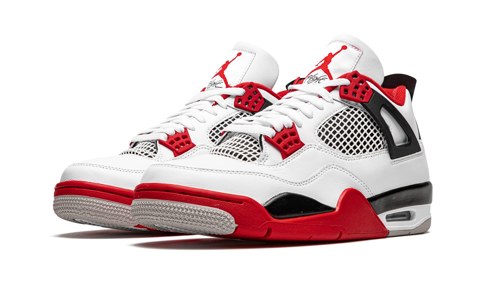 Nike Men's Air Jordan 4 Retro Fire Red 2020", White/Fire Red/Black/Tech Grey, 10.5