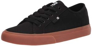 dc mens manual low top vegan friendly casual skate shoe, black/gum, 10.5 us