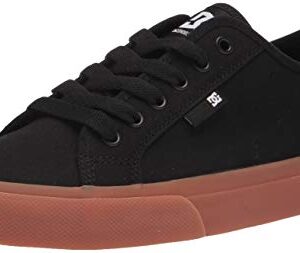 DC mens Manual Low Top Vegan Friendly Casual Skate Shoe, Black/Gum, 10.5 US