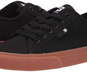 DC mens Manual Low Top Vegan Friendly Casual Skate Shoe, Black/Gum, 10.5 US