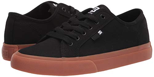 DC mens Manual Low Top Vegan Friendly Casual Skate Shoe, Black/Gum, 10.5 US