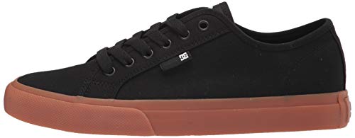 DC mens Manual Low Top Vegan Friendly Casual Skate Shoe, Black/Gum, 10.5 US