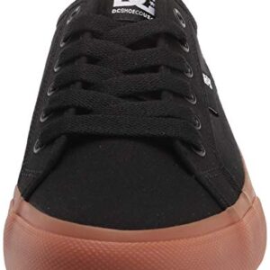 DC mens Manual Low Top Vegan Friendly Casual Skate Shoe, Black/Gum, 10.5 US