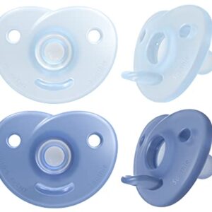 Philips AVENT Soothie Heart Pacifier, Blue/Light Blue, 0-3 Months, 4 Pack, SCF099/41