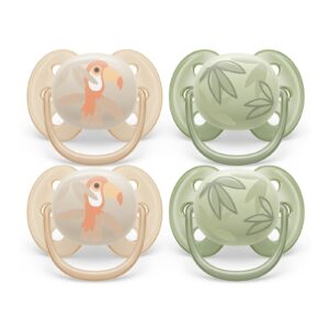 philips avent ultra soft pacifier - 4 x soft and flexible baby pacifiers for babies aged 0-6 months, bpa free with sterilizer carry case, scf091/24