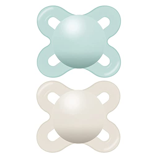 MAM Original Start Matte Newborn Baby Pacifier, Best Pacifier for Breastfed Babies, Sterilizer Case, Unisex, 0-3 Months (Pack of 2)