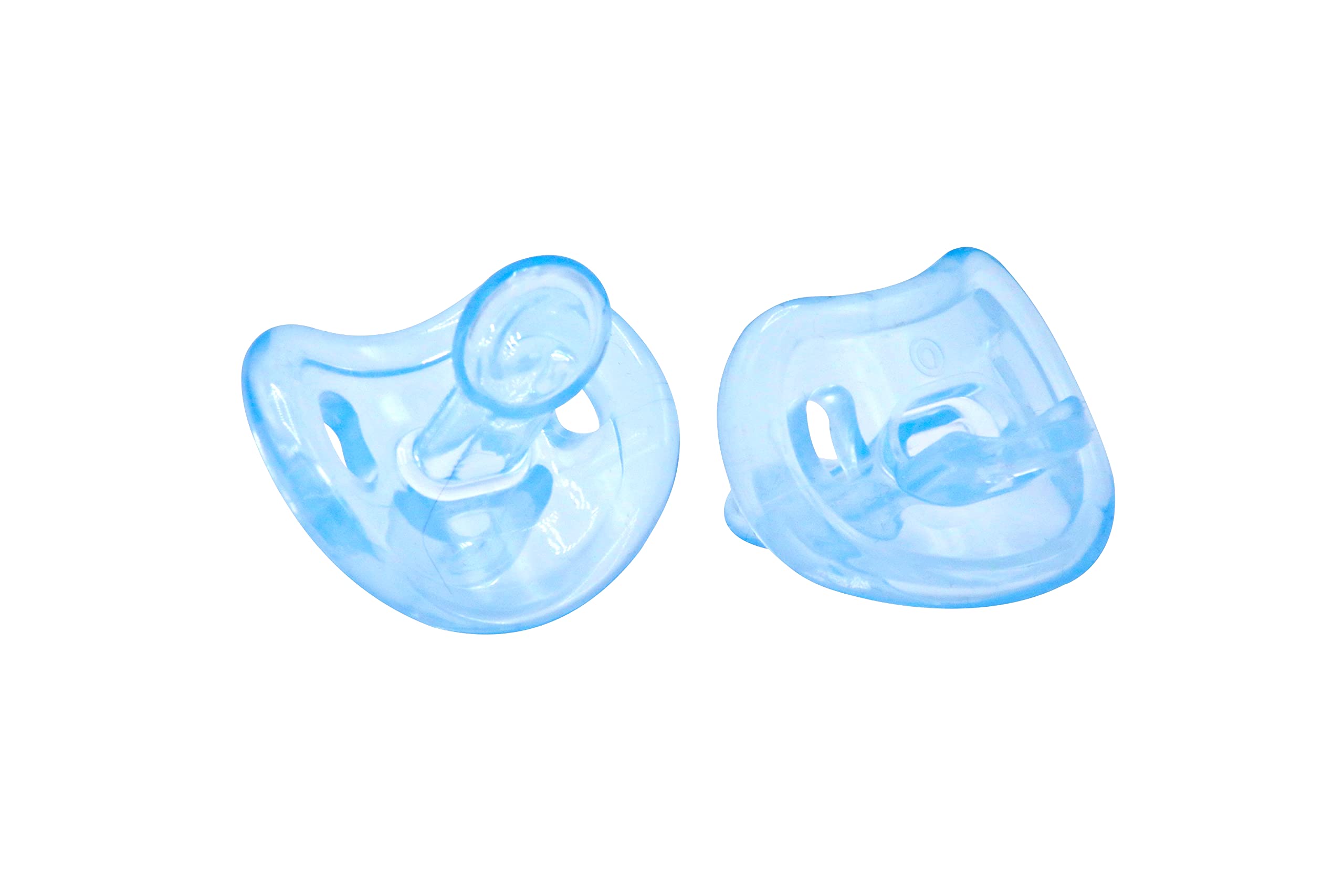 BeeBee 2 Soft Silicone Infant Pacifiers, BPA-Free, Lightweight & Orthodontic, Newborn Soothie Pacifier, Natural Suckling, indicated 6-12 Months (Blue)