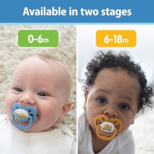 Dr. Brown's Advantage Baby Pacifiers, 6 -18 Month, Blue, 2 Count