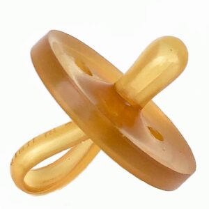 Symmetrical - Shorter Nipple Less Gagging - Small Newborn - Natural Rubber Pacifier - BPA-Free - Soft - Handcrafted in Italy