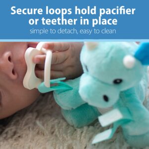 Dr. Brown’s HappyPaci 100% Silicone Baby Pacifier 0-6m, BPA Free 4-Pack with Lovey Soft Plush Animal Teether Holder, Sloth