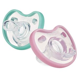 dr. talbot's soft-flex orthodontic pacifiers 6-12 months, pink/aqua, girl, 2 count