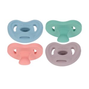 nuby 100% silicone orthodontic pacifiers 2pk, 6-12 months